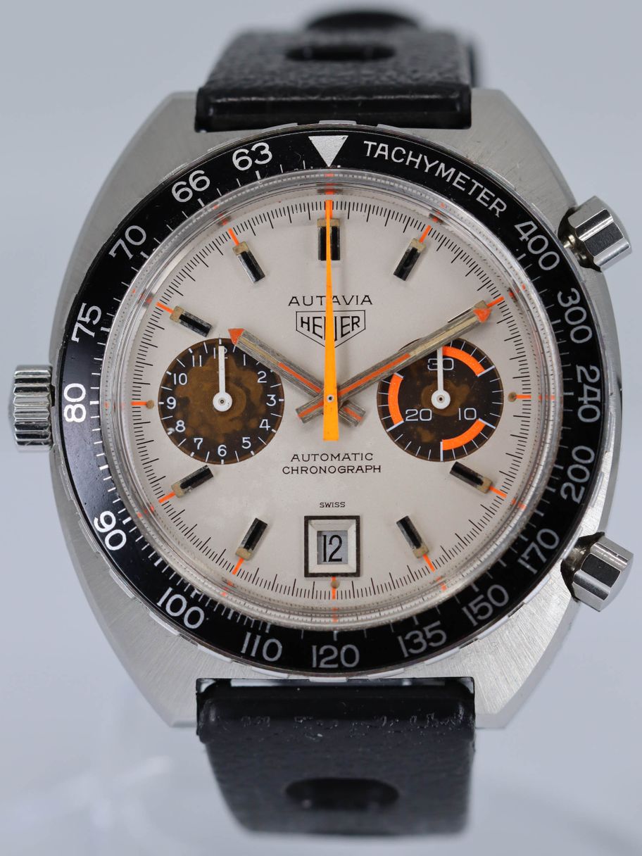 Heuer Autavia 1163 White Orange Boy - WRIST ICONS