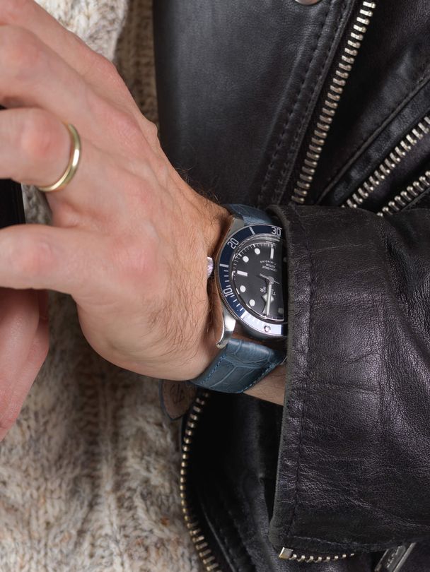 PAN AM blue Alligator watch strap - WRIST ICONS