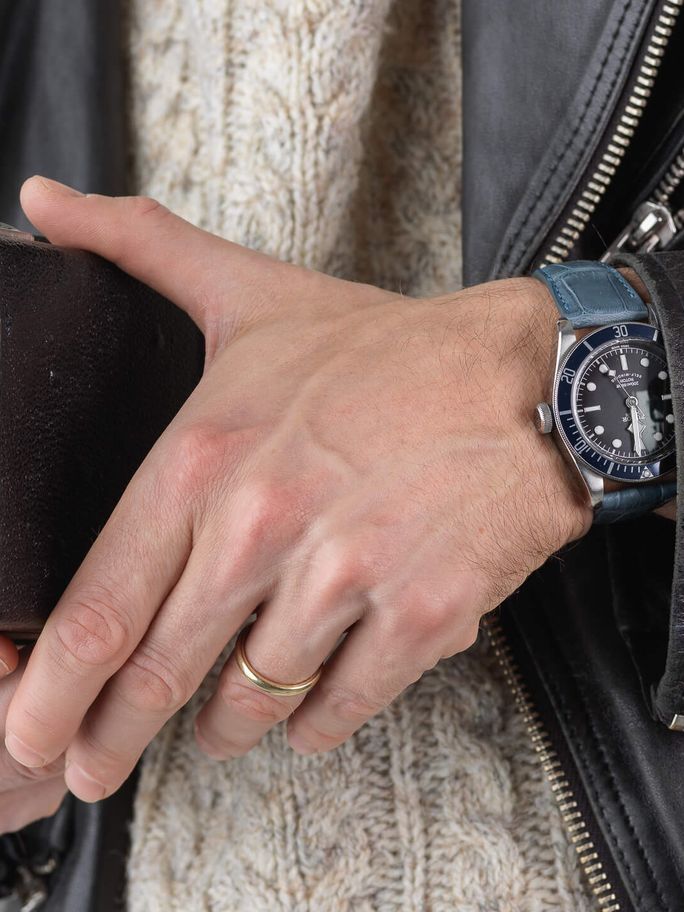 PAN AM blue Alligator watch strap - WRIST ICONS