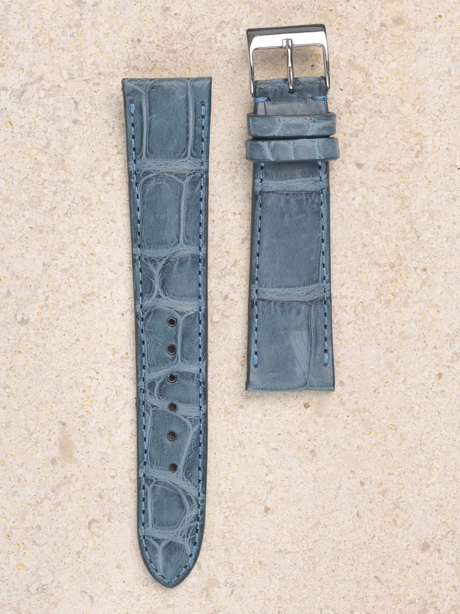 PAN AM blue Alligator watch strap - WRIST ICONS