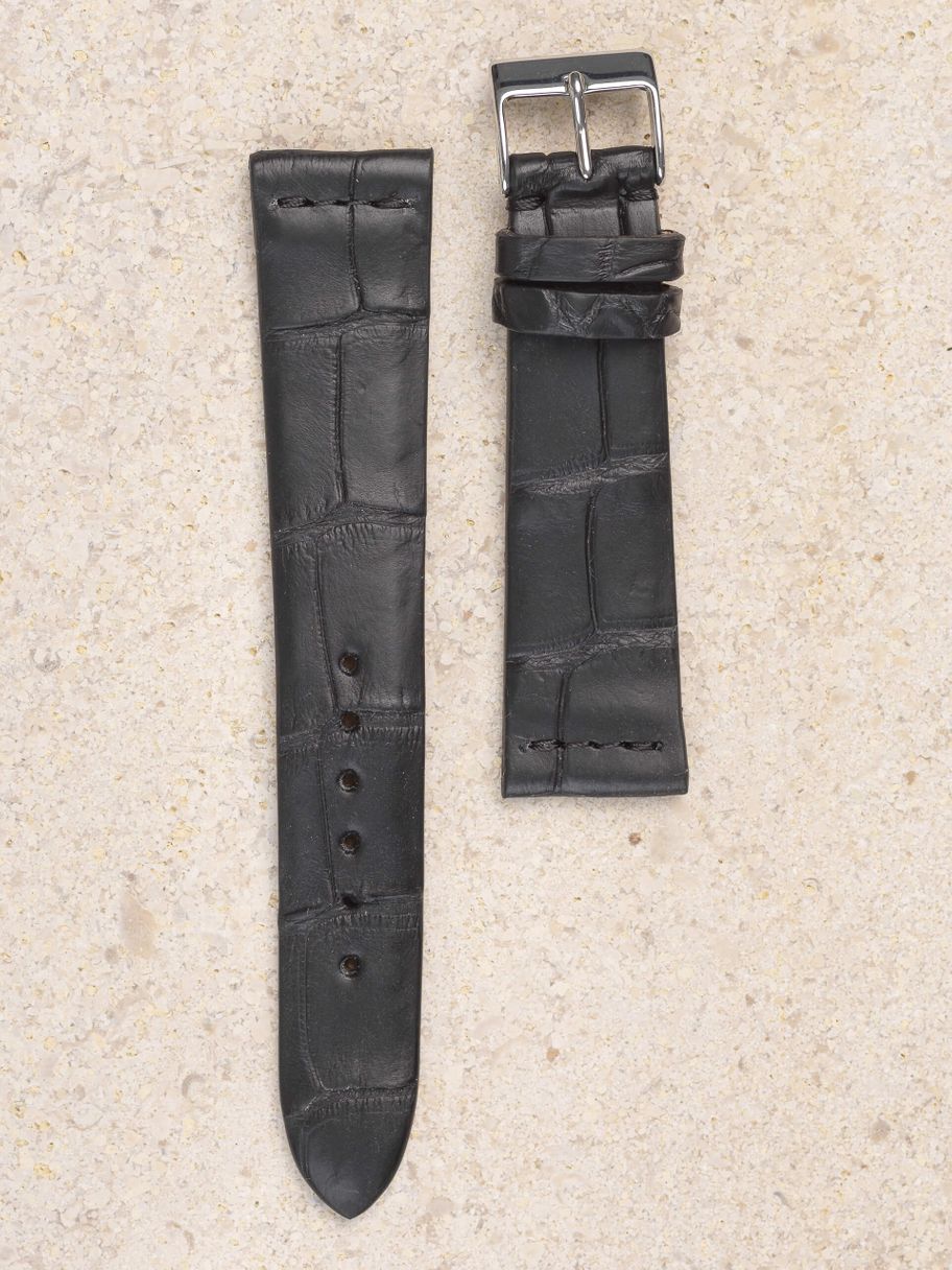 Rich Black Alligator watch strap - WRIST ICONS