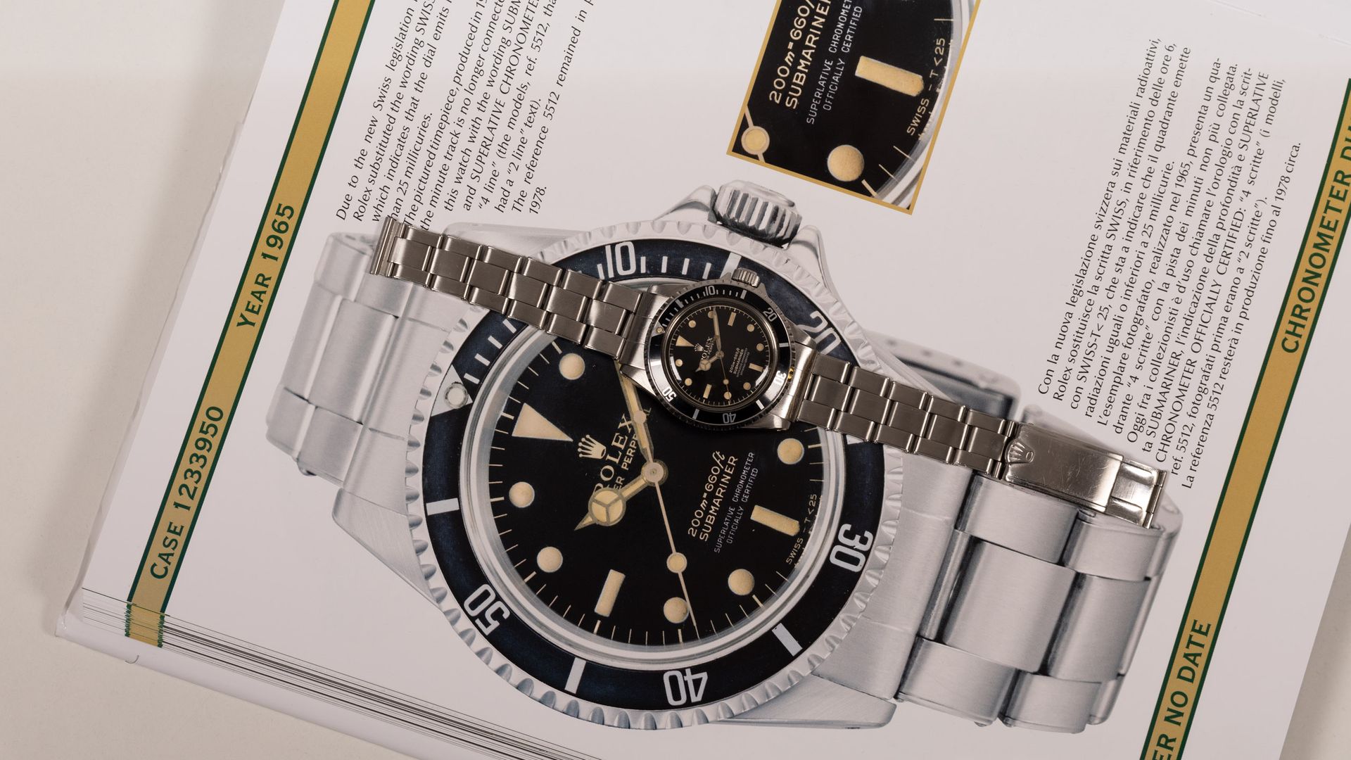 Rolex Submariner reference 5512 from 1962 with a gilt four liner dial - WRIST ICONS