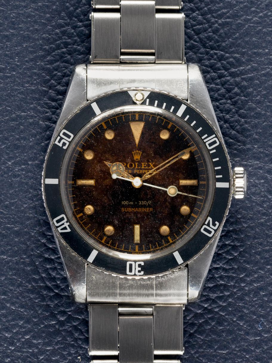 Rolex Submariner reference 6536-1 from 1957 with a gilt dial thin case ...
