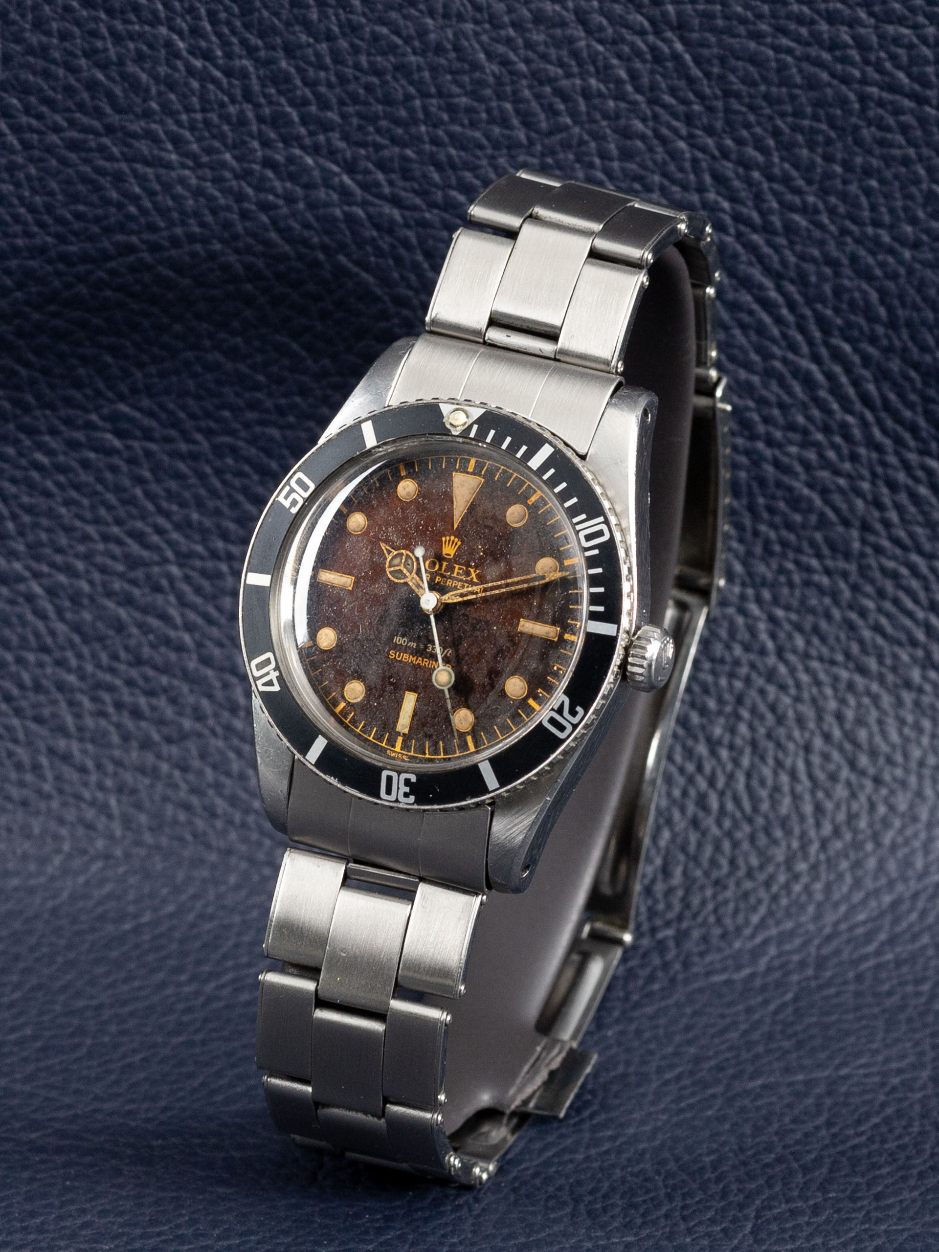 Rolex Submariner reference 6536-1 from 1957 with a gilt dial thin case ...
