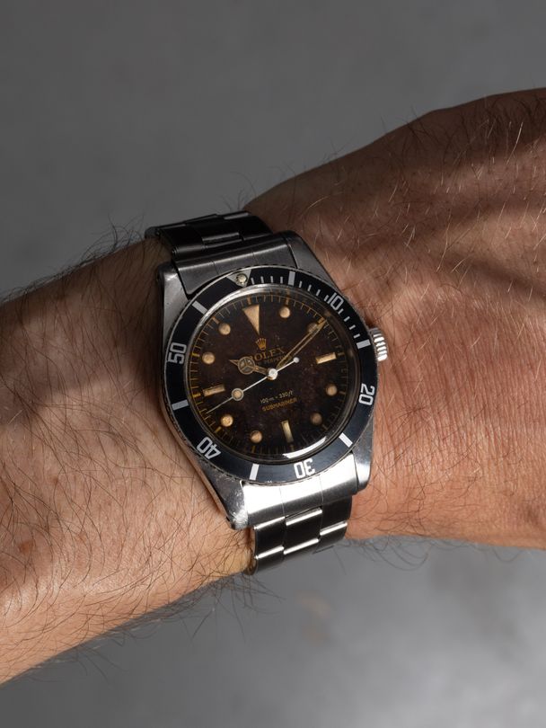 Rolex Submariner reference 6536-1 from 1957 with a gilt dial thin case ...