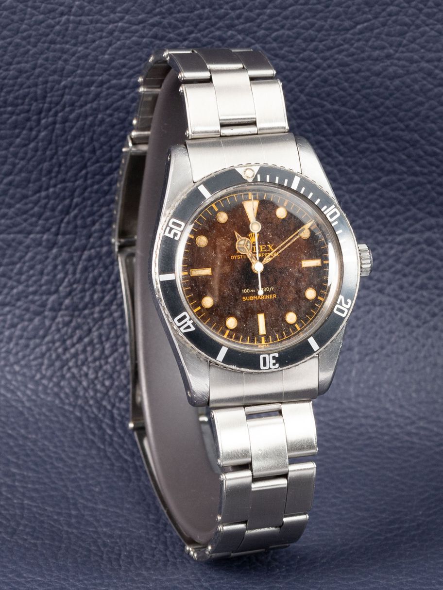 Rolex Submariner reference 6536-1 from 1957 with a gilt dial thin case ...